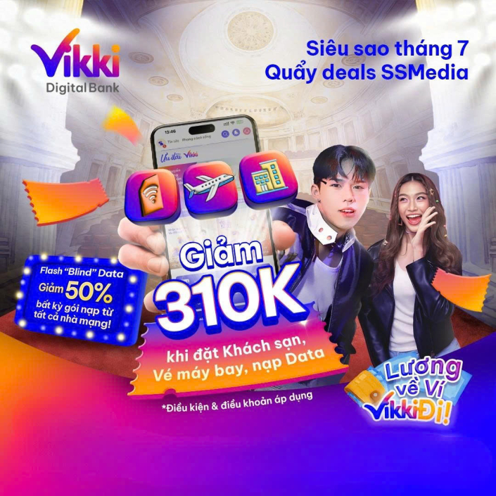 Lương về ví, tự thưởng cho bản thân với deal hời 310k trên Vikki - Ngân hàng Số Vikki