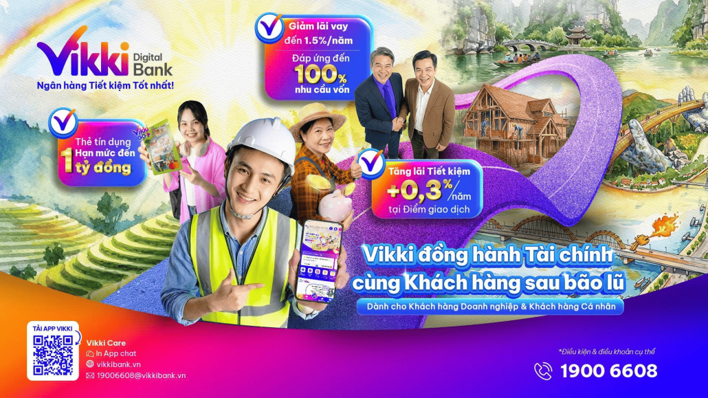 Vikki Bank hỗ trợ tài chính cho bà con vùng lũ - Ngân hàng Số Vikki